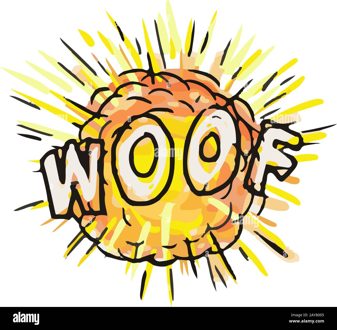 Explosion Woof Cartoon Stock Photo - Alamy