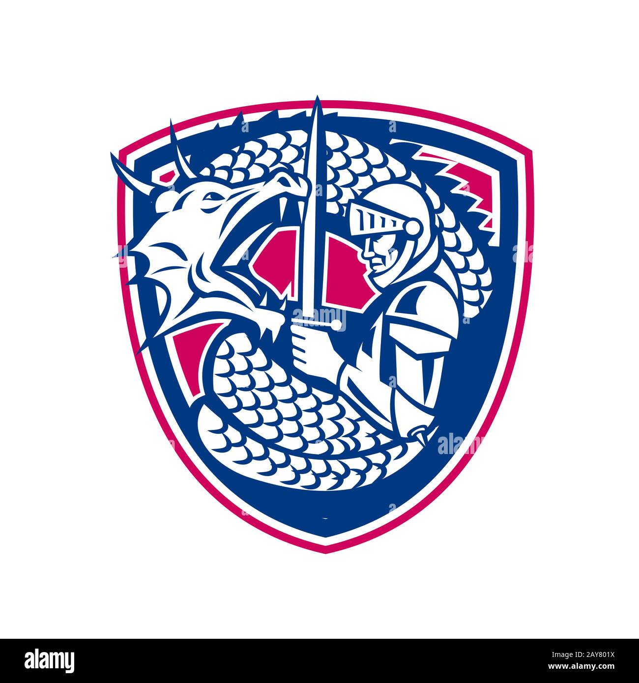 Saint george dragon illustration Cut Out Stock Images & Pictures - Alamy