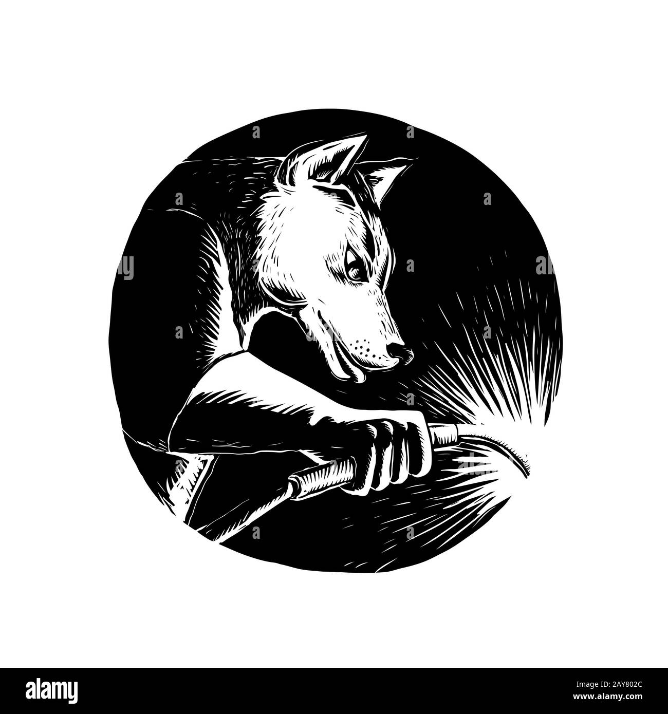 Linocut dog hi-res stock photography and images - Alamy