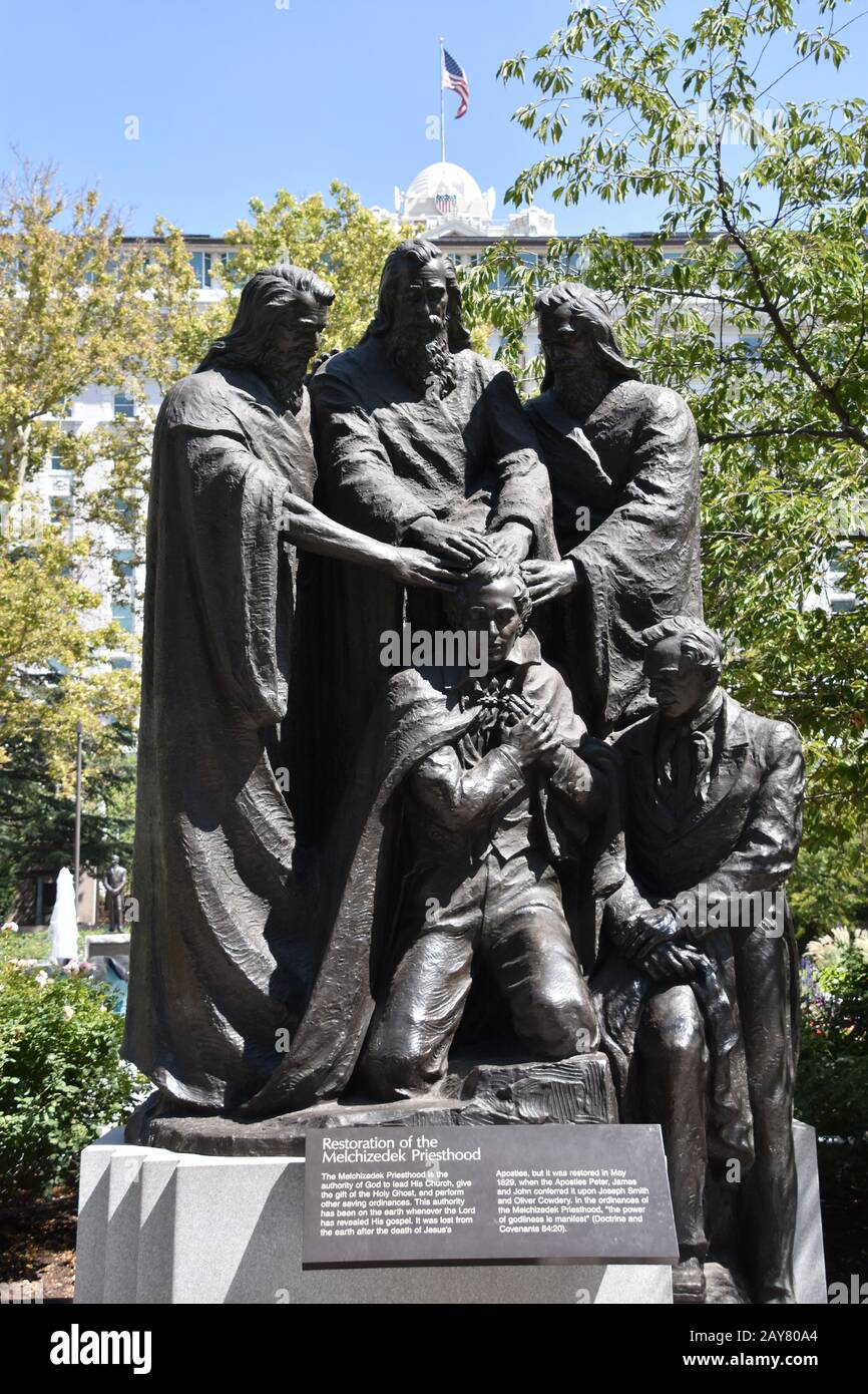 Temple square salt lake city statue hi-res stock photography and images ...