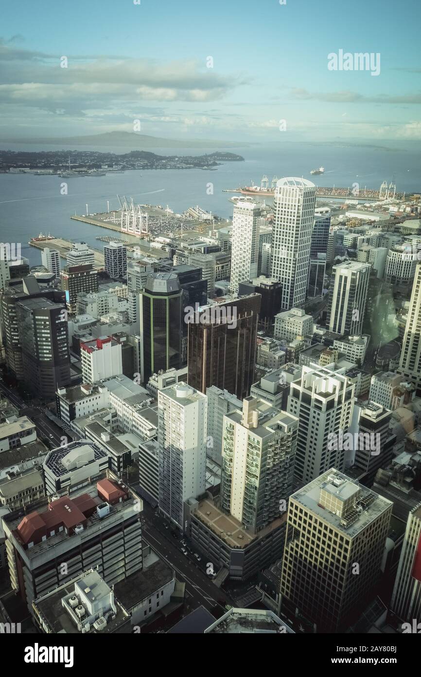 Auckland aerial view, New Zealand Stock Photo - Alamy