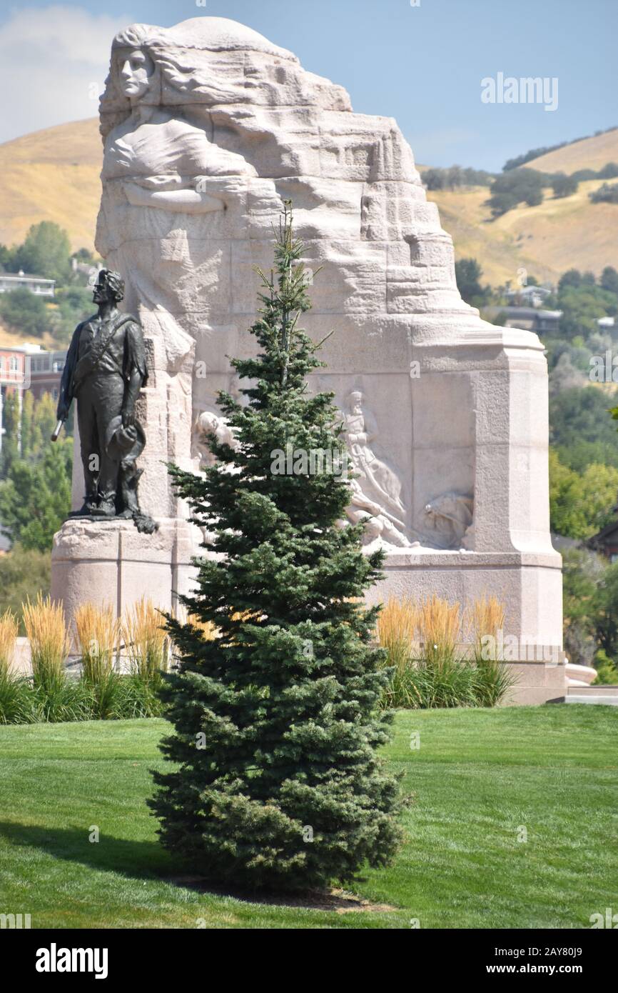Mormon Battalion Monument at the Utah State Capitol in Salt Lake City ...