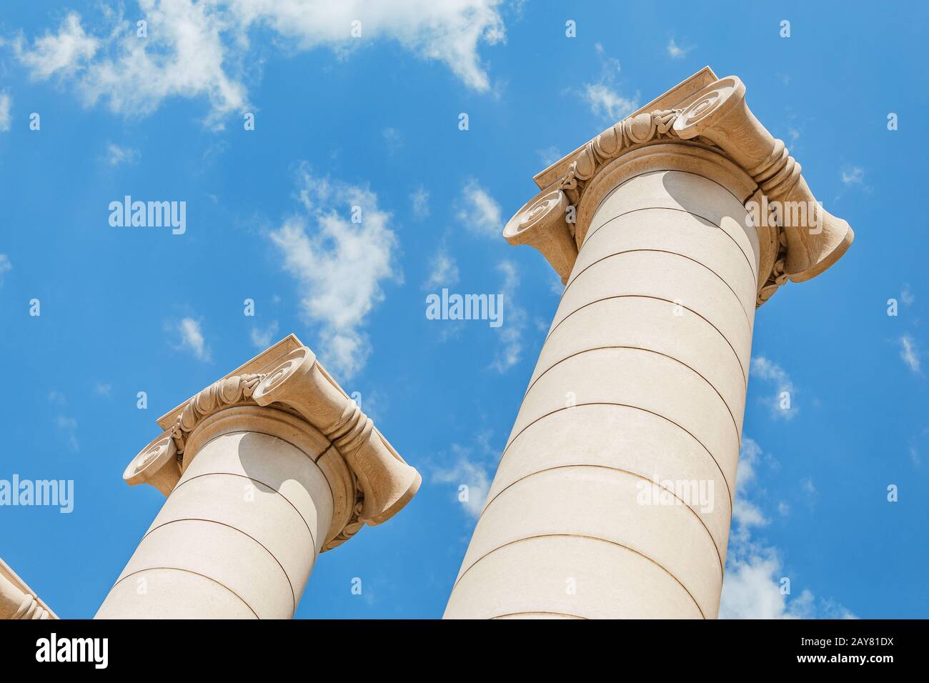 10 JULY 2018, BARCELONA, SPAIN: View of the Four Columns also known as ...