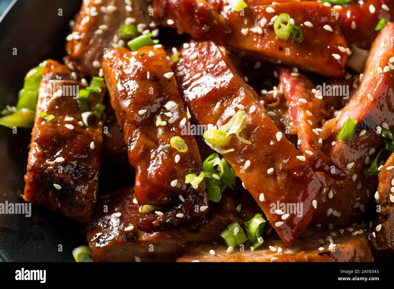 Homemade Chinese BBQ Pork Ribs with Rice Stock Photo - Alamy