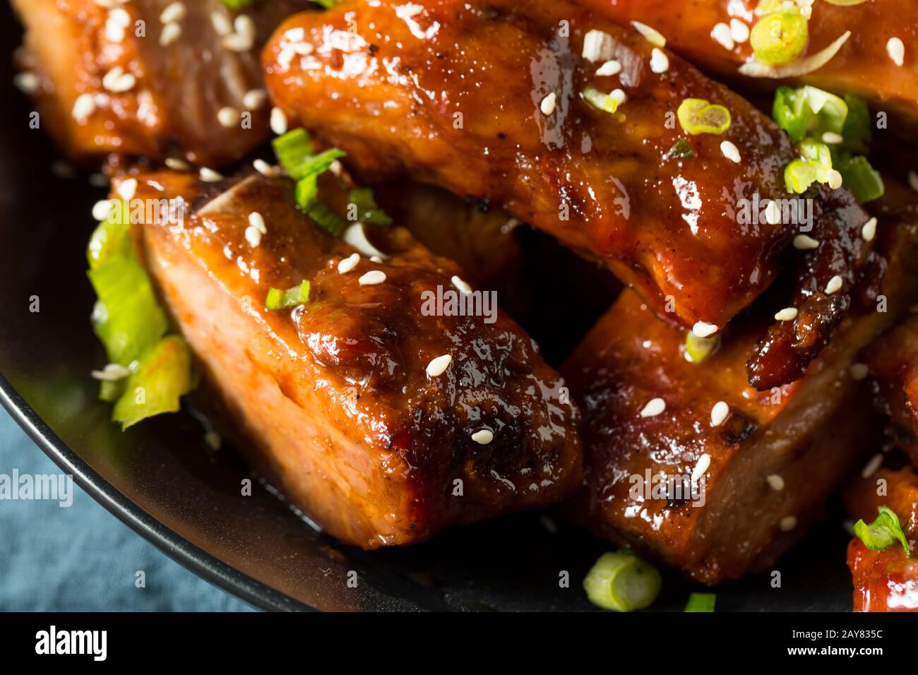 Homemade Chinese BBQ Pork Ribs with Rice Stock Photo - Alamy