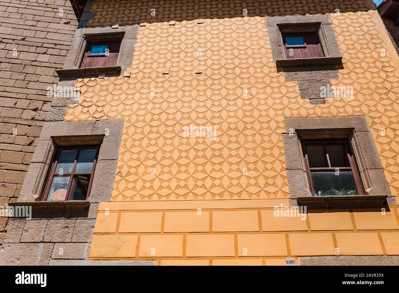 Traditional Basque house with window in Spain village Stock Photo - Alamy