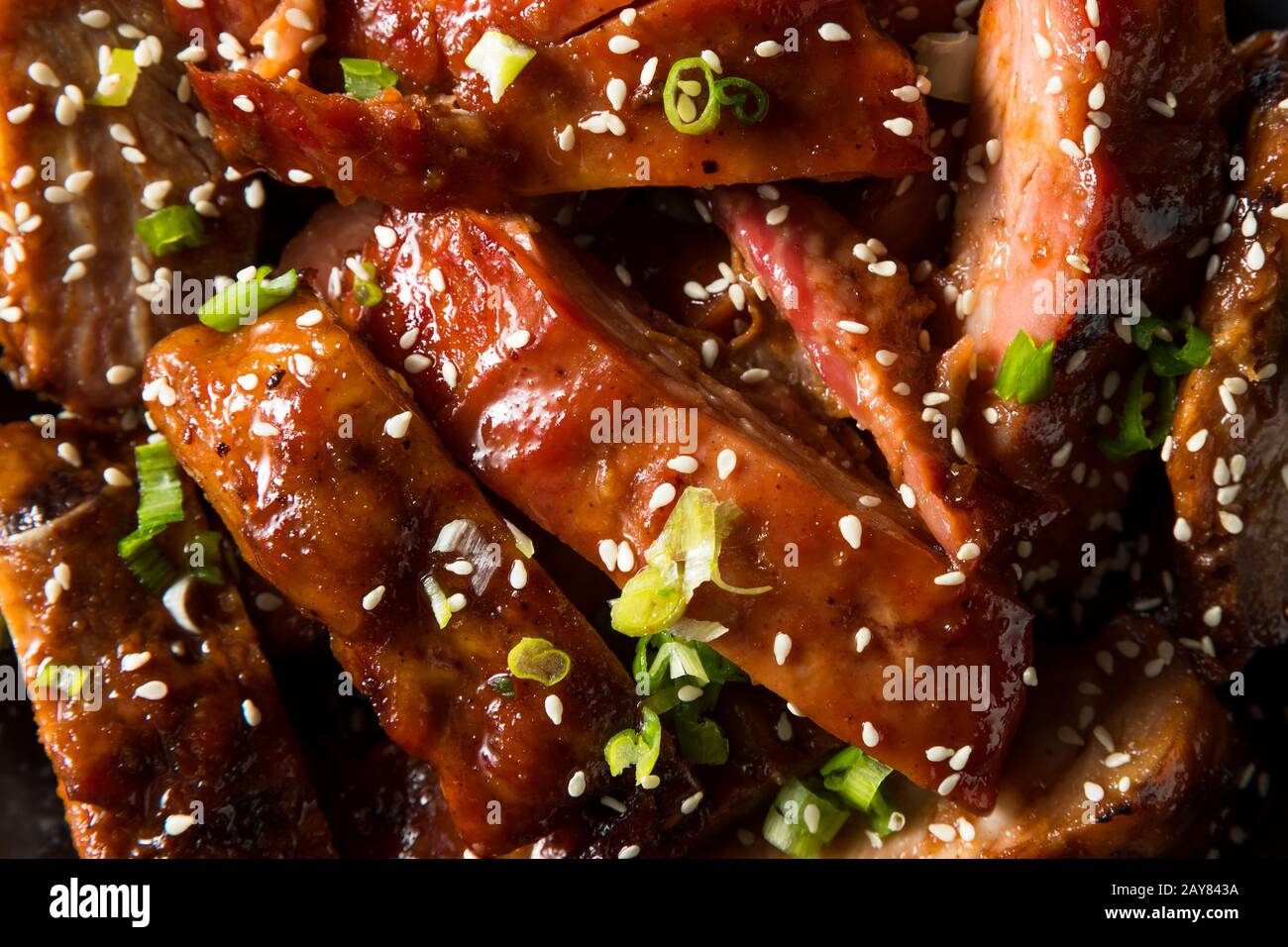 Homemade Chinese BBQ Pork Ribs with Rice Stock Photo - Alamy