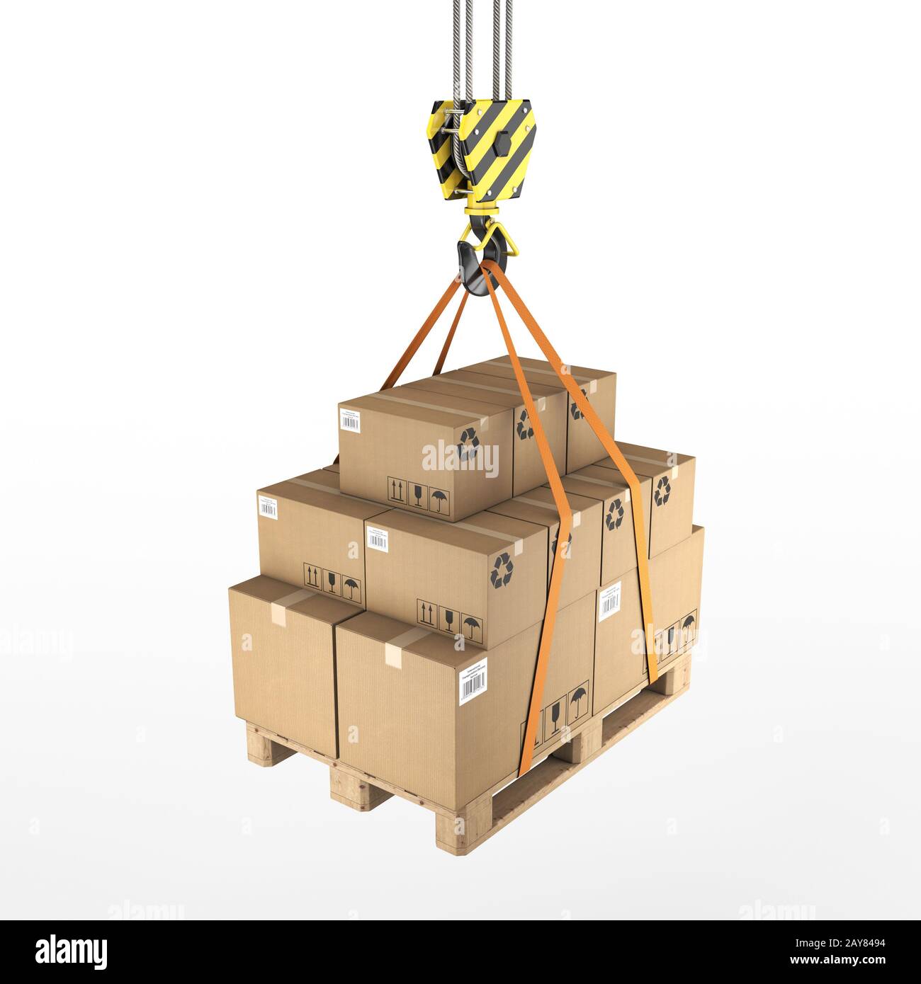 Construction crane lifting pallet building hi-res stock photography and ...