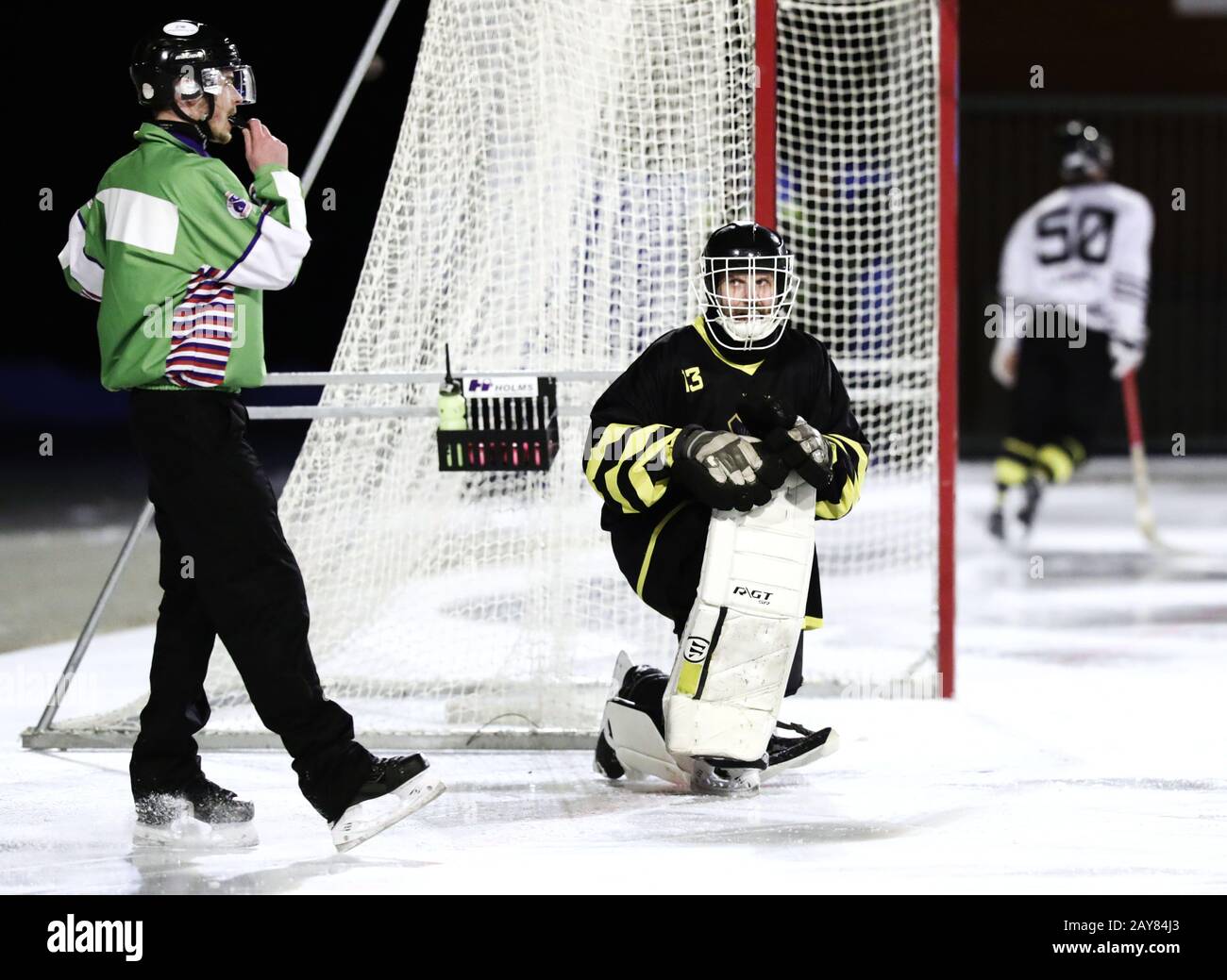 Motala, Sweden 20200214 Bandy at K Bygg arena between IFK Motala-AIK ...