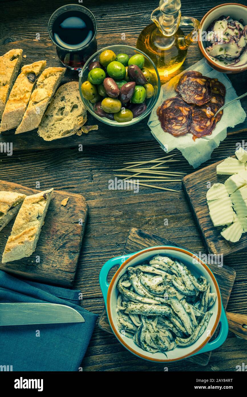 Tapas selection , food sharing Stock Photo - Alamy