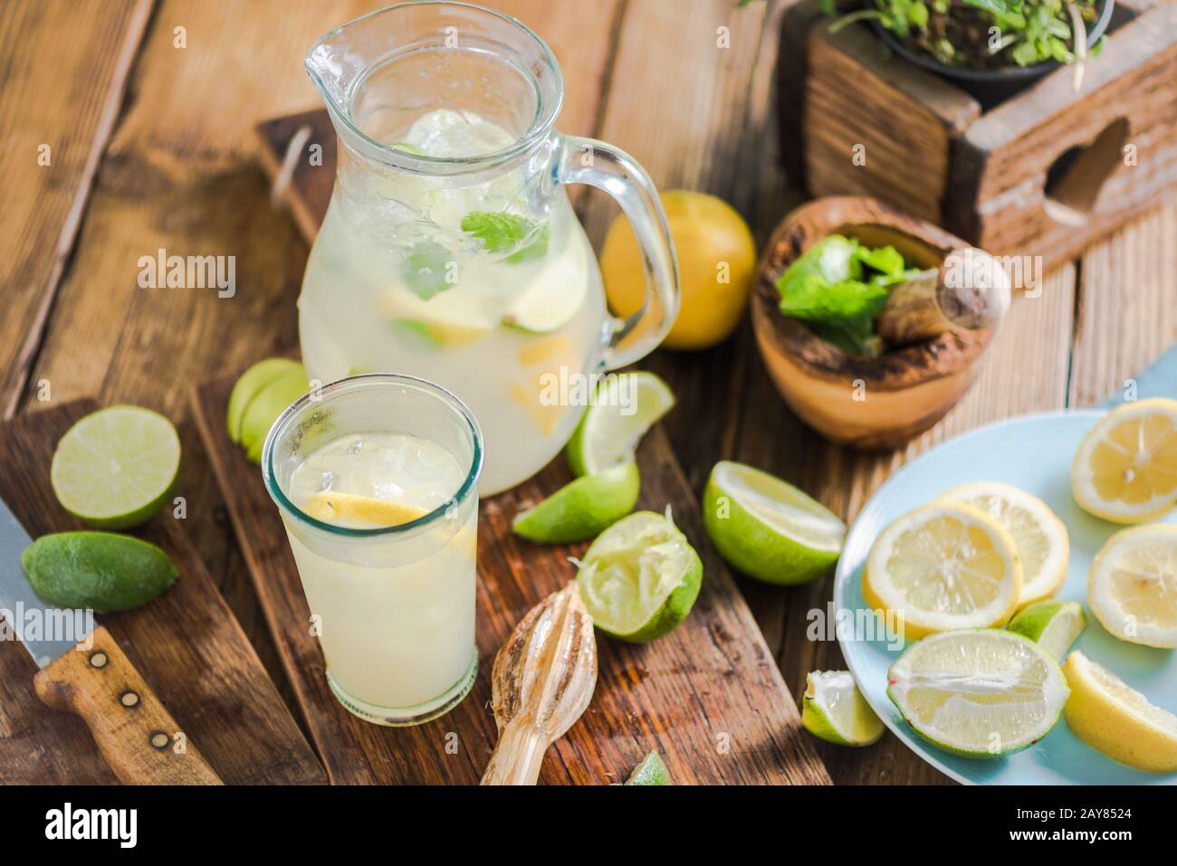 Homemade refreshing pressed lemonade Stock Photo - Alamy