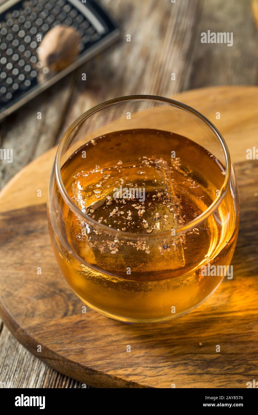 Homemade Refreshing Rum Bumbo Cocktail with Nutmeg Stock Photo - Alamy