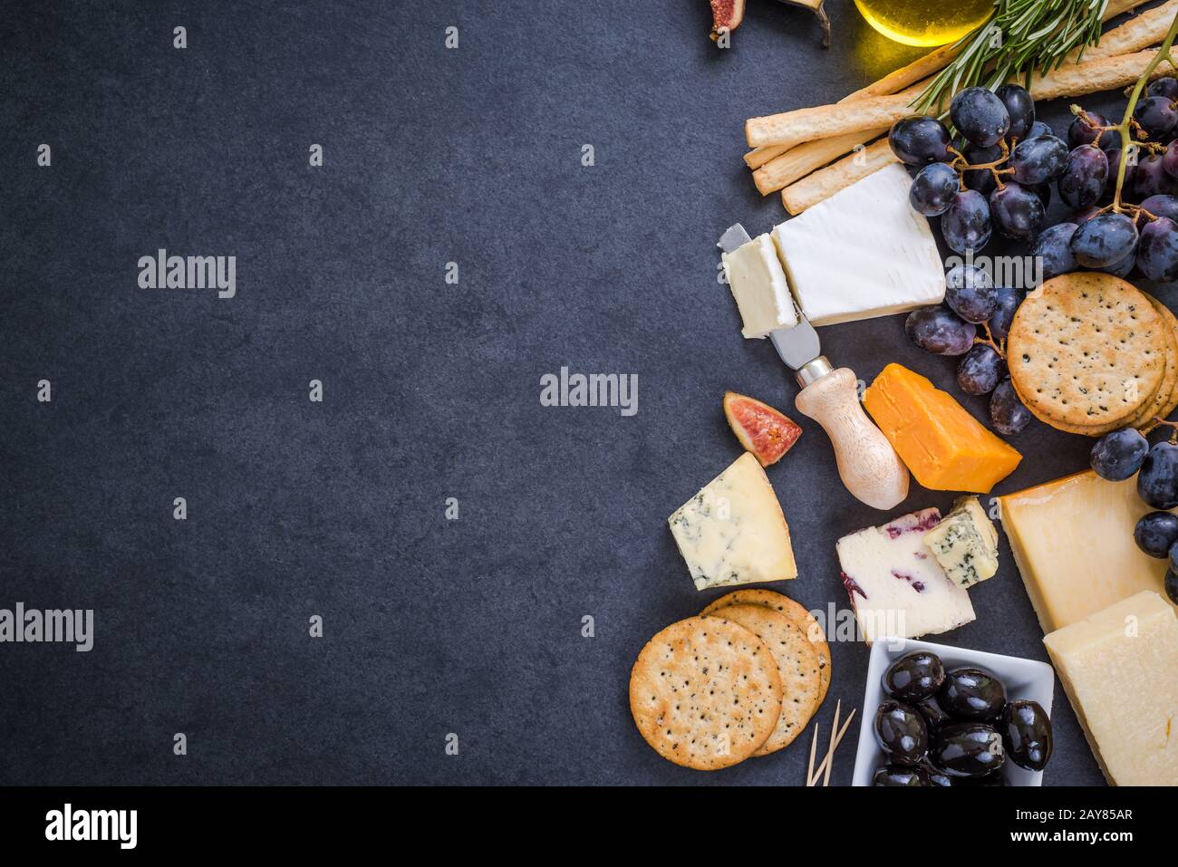 cheese selection border background Stock Photo - Alamy