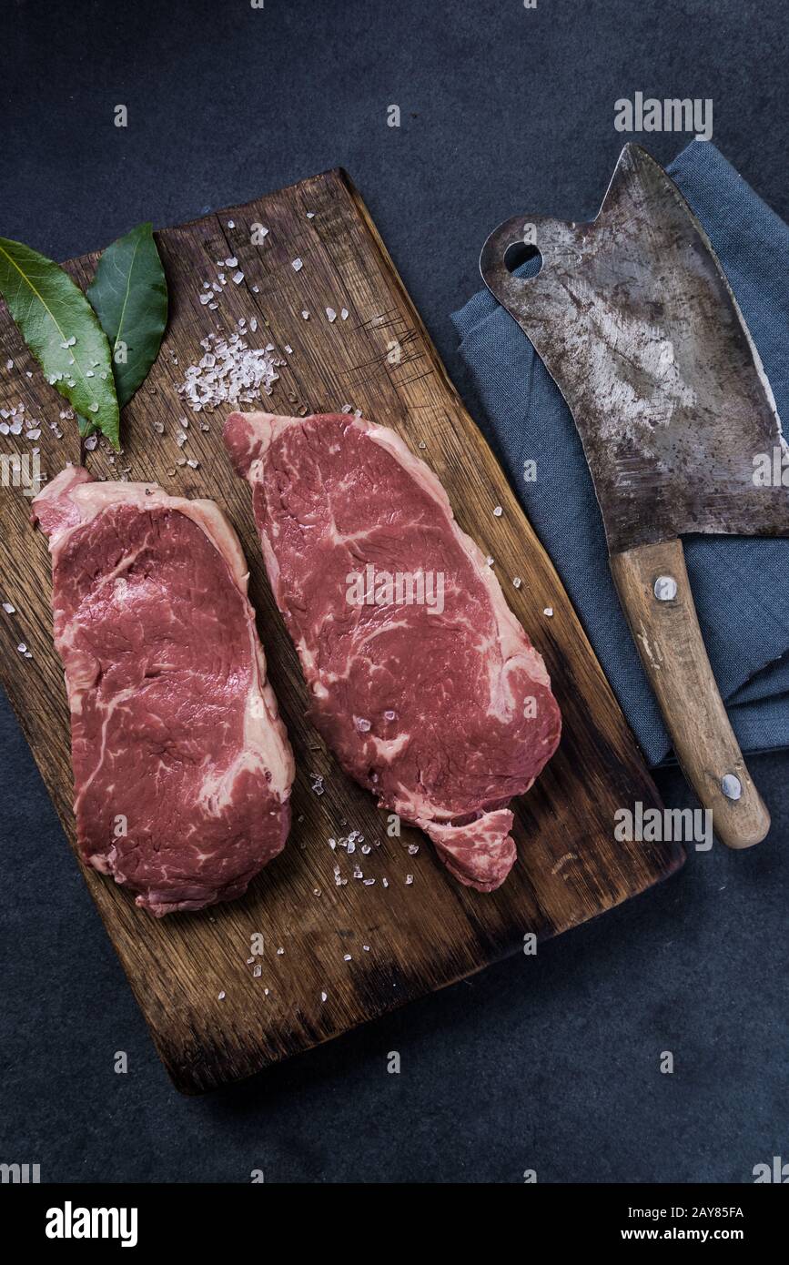 Beef stirloin steak from local butcher Stock Photo - Alamy