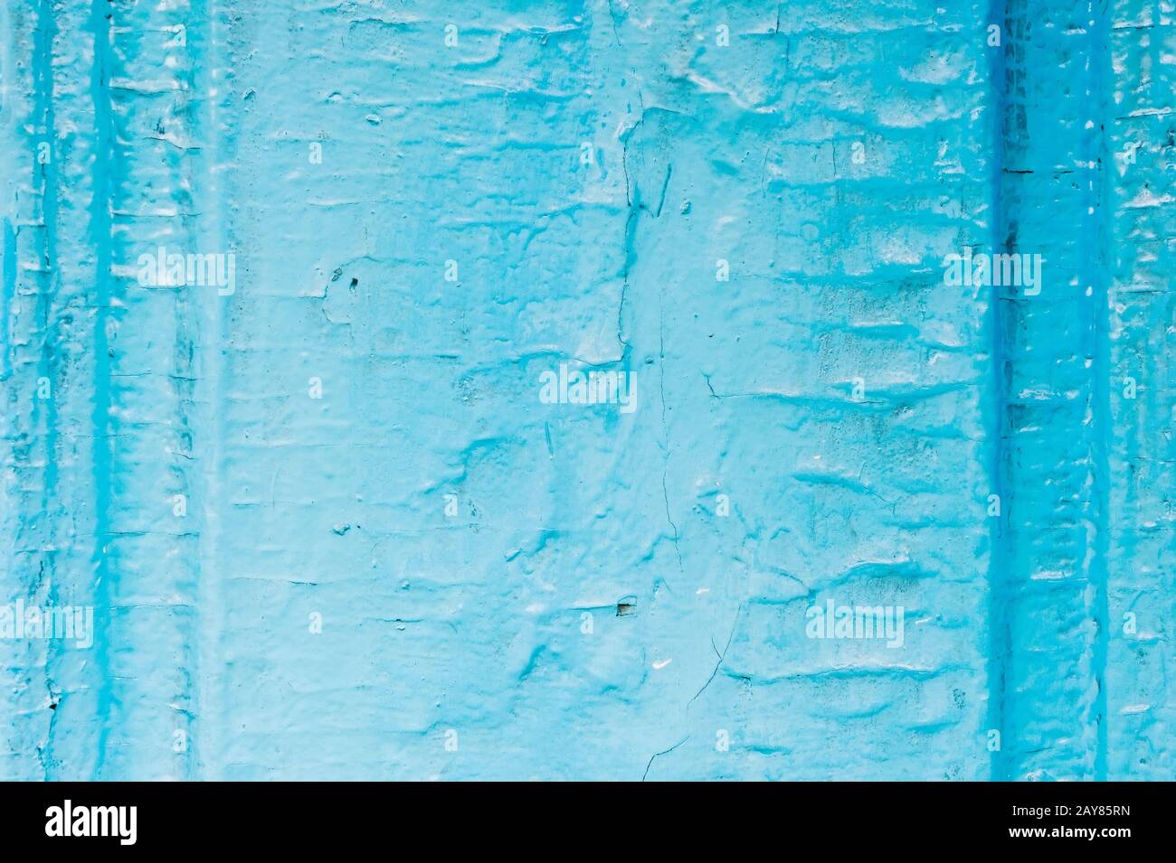 Old wooden painted light blue rustic background with peeling paint ...