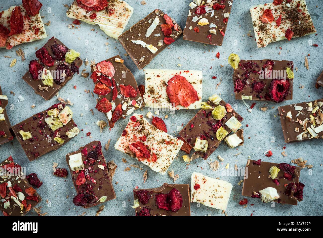 Pieces of handmade artisan chocolate bars Stock Photo - Alamy