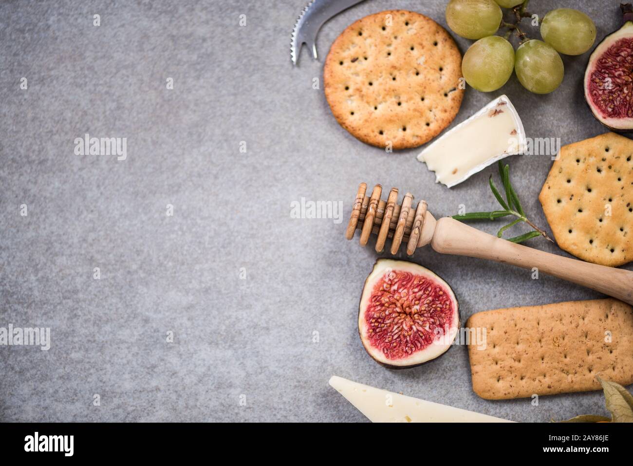 Cheese selection, food border frame,overhead Stock Photo - Alamy