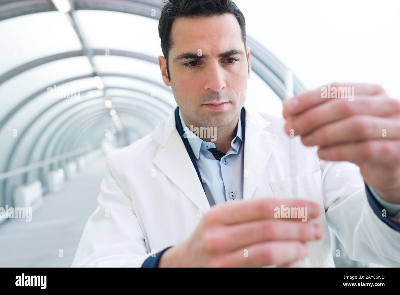 an engineer is at an outdoors lab Stock Photo - Alamy
