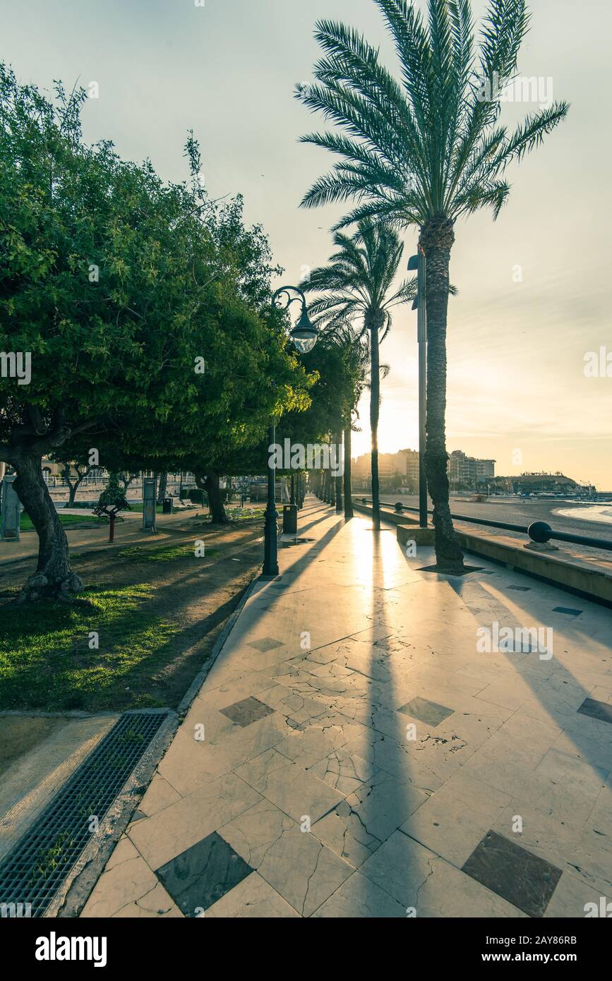 Seaside promenade in sunny Benidorm,Alicante,Spain Stock Photo - Alamy