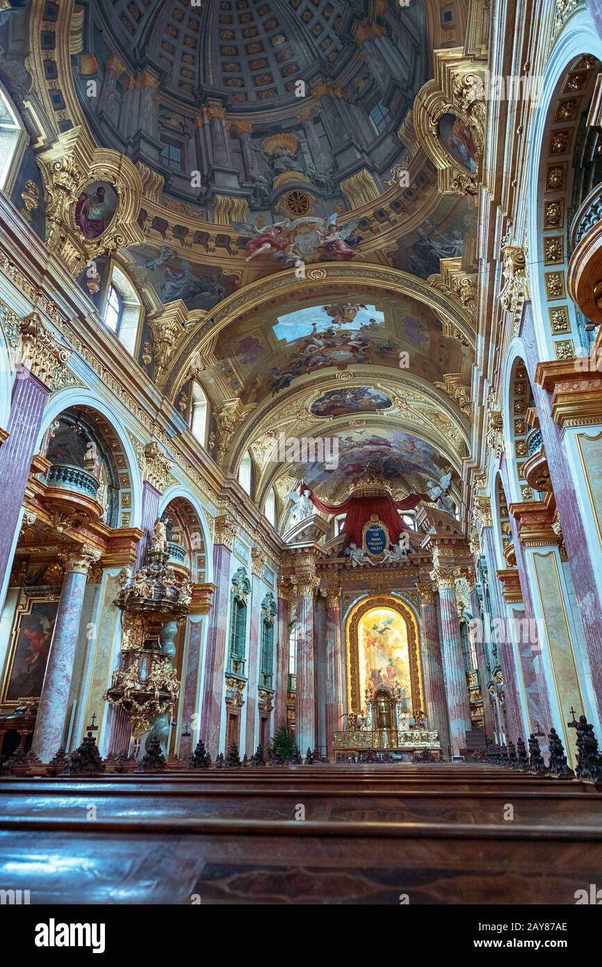 Jesuit Church (Jesuitenkirche) interior, also known as the University ...