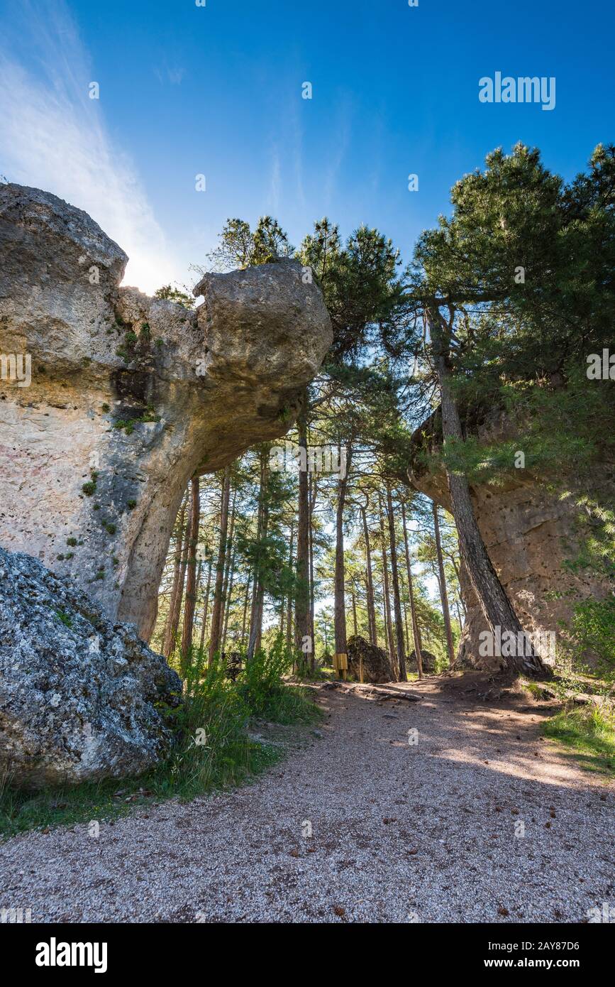 Erosion rocks in reserve park Enchanted City in Cuenca,Spain Stock ...