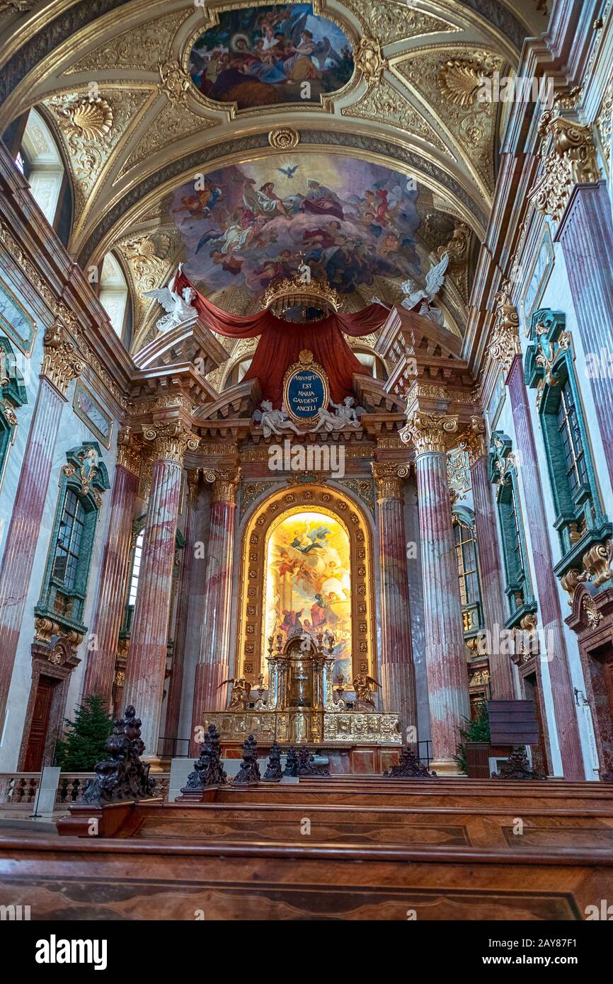 Jesuit Church (Jesuitenkirche) interior, also known as the University ...