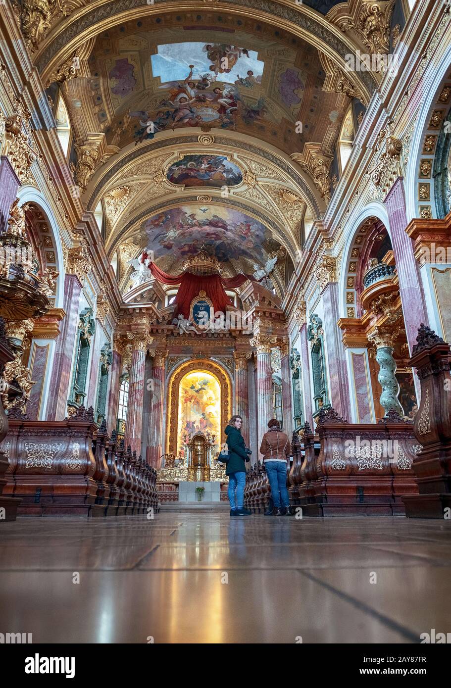 Jesuit Church (Jesuitenkirche) interior, also known as the University ...