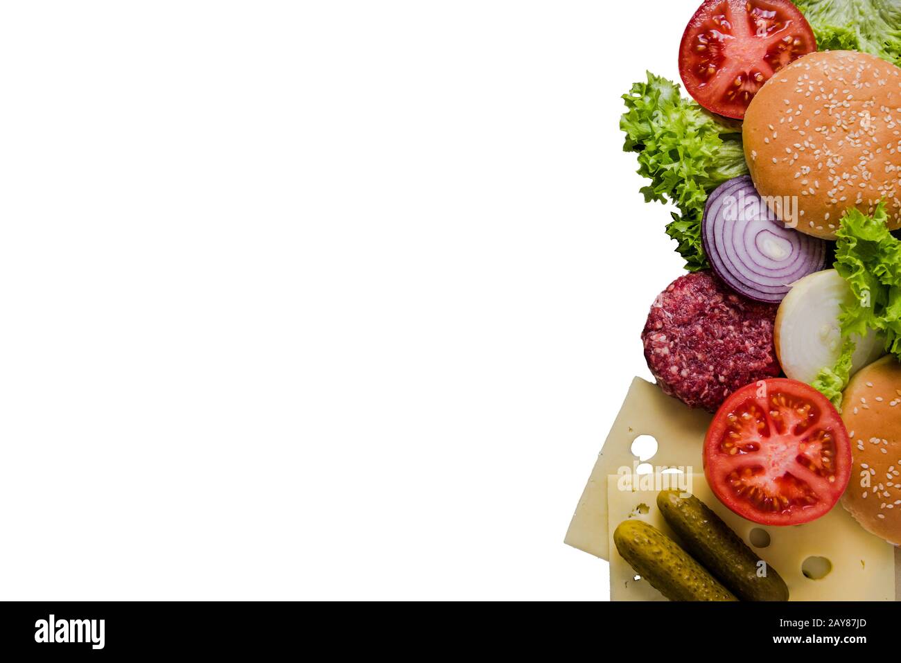 Burger ingredients restaurant menu background hi-res stock photography ...