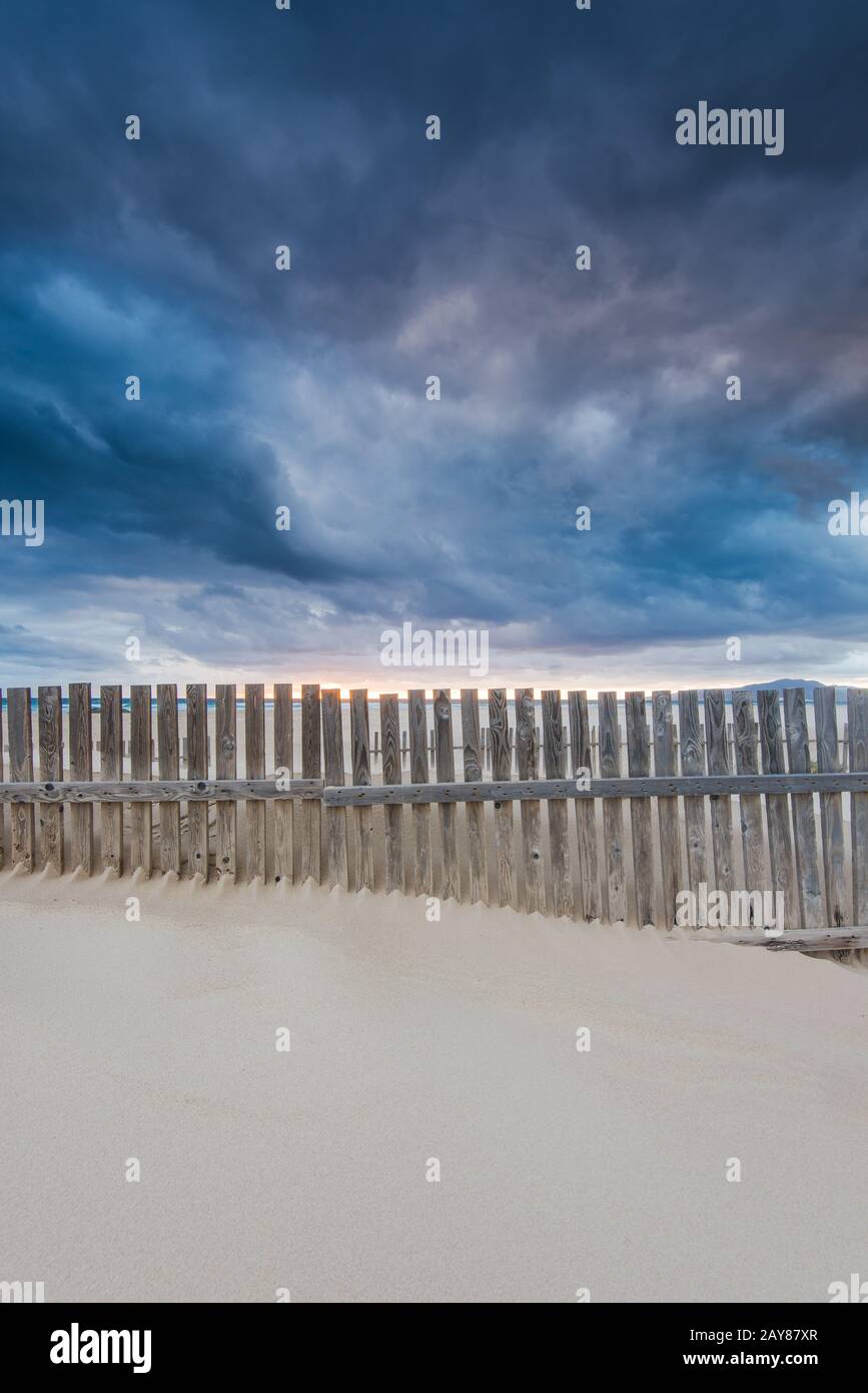 Cloudscape over beach and ocean in Spain, before storm Stock Photo - Alamy
