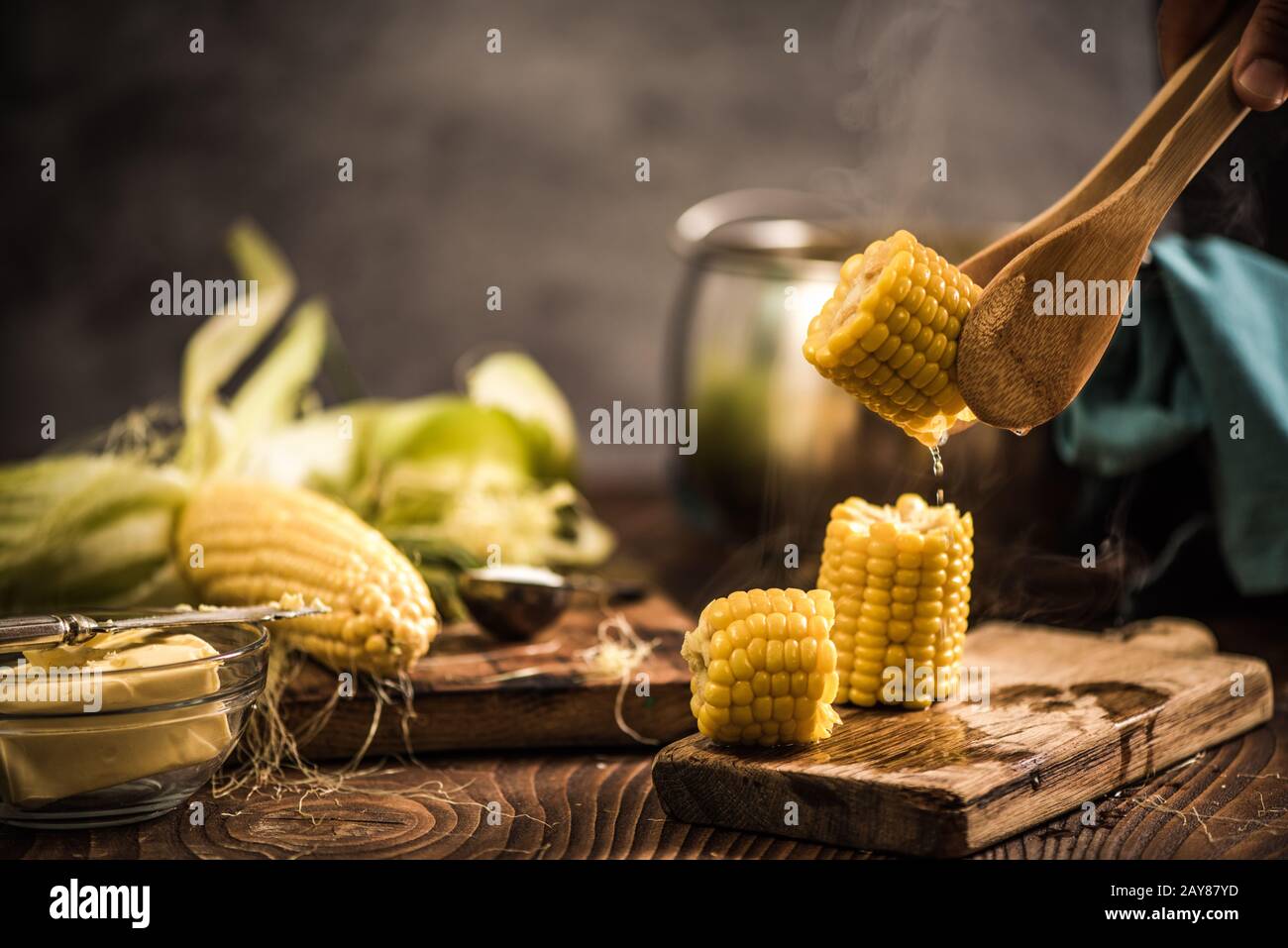 Hot grilled corn cob hi-res stock photography and images - Alamy