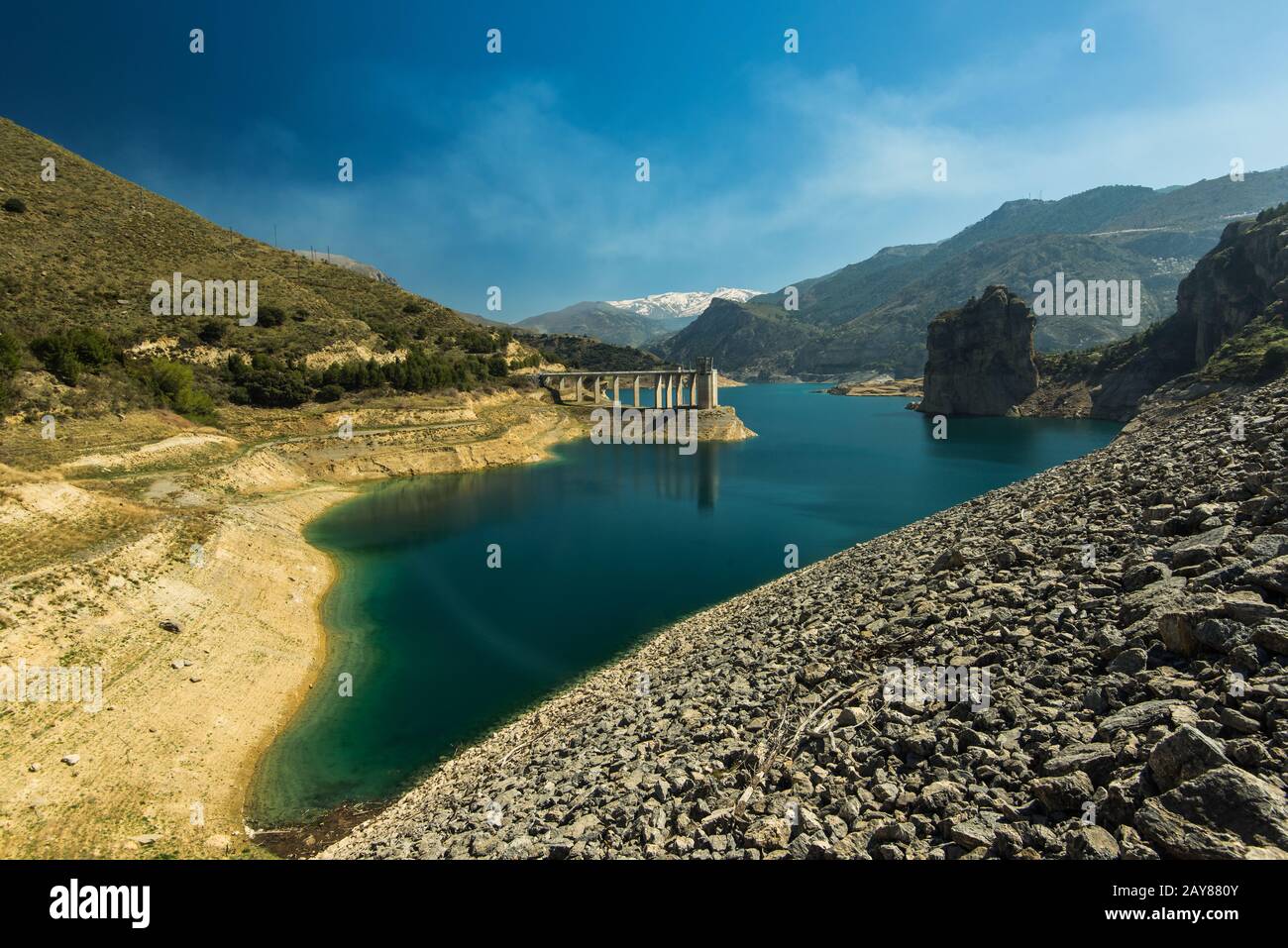 Panoramic vista over Embalse de Canales in Granada, Spain Stock Photo ...