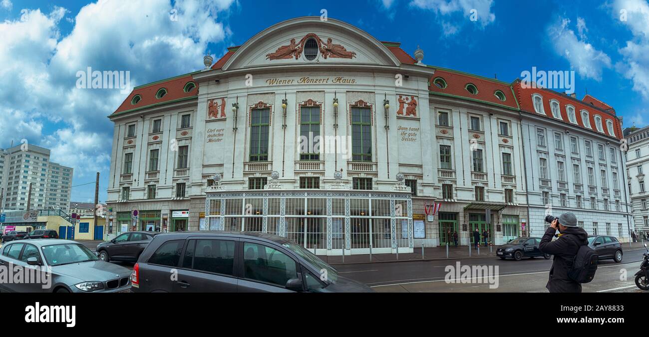 Cityscape views of one of Europe's most beautiful town- Vienna. Peoples ...