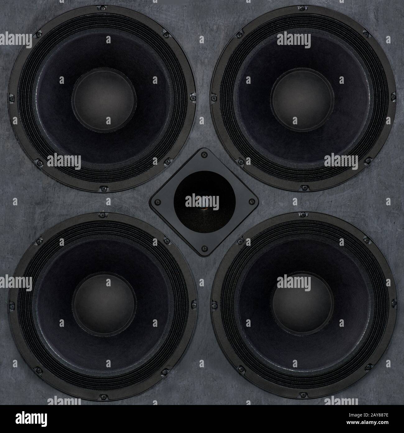 4 square arranged loudspeakers as texture Stock Photo - Alamy
