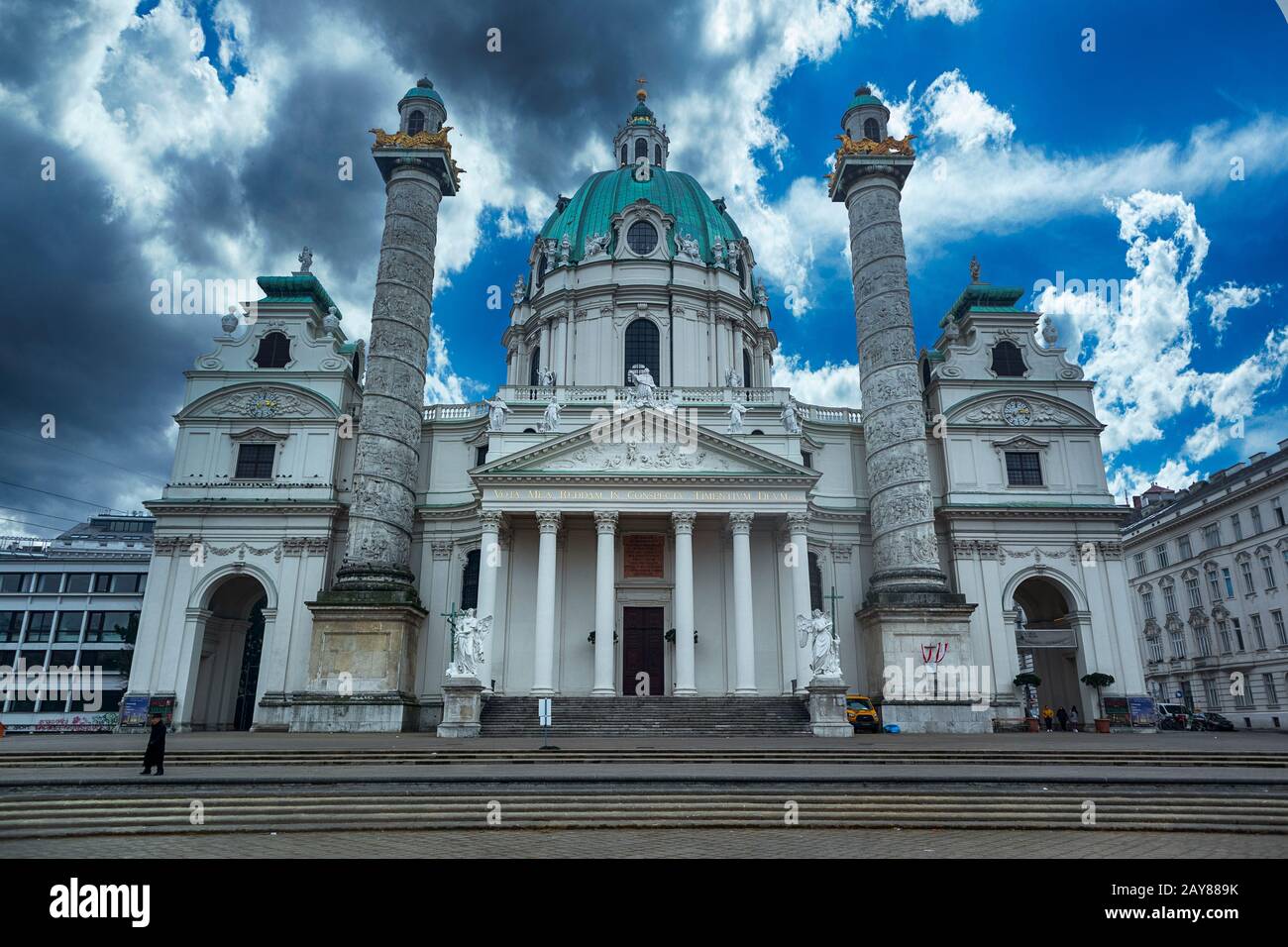 Karlskirche or St. Charles Church. It is a baroque church located on ...