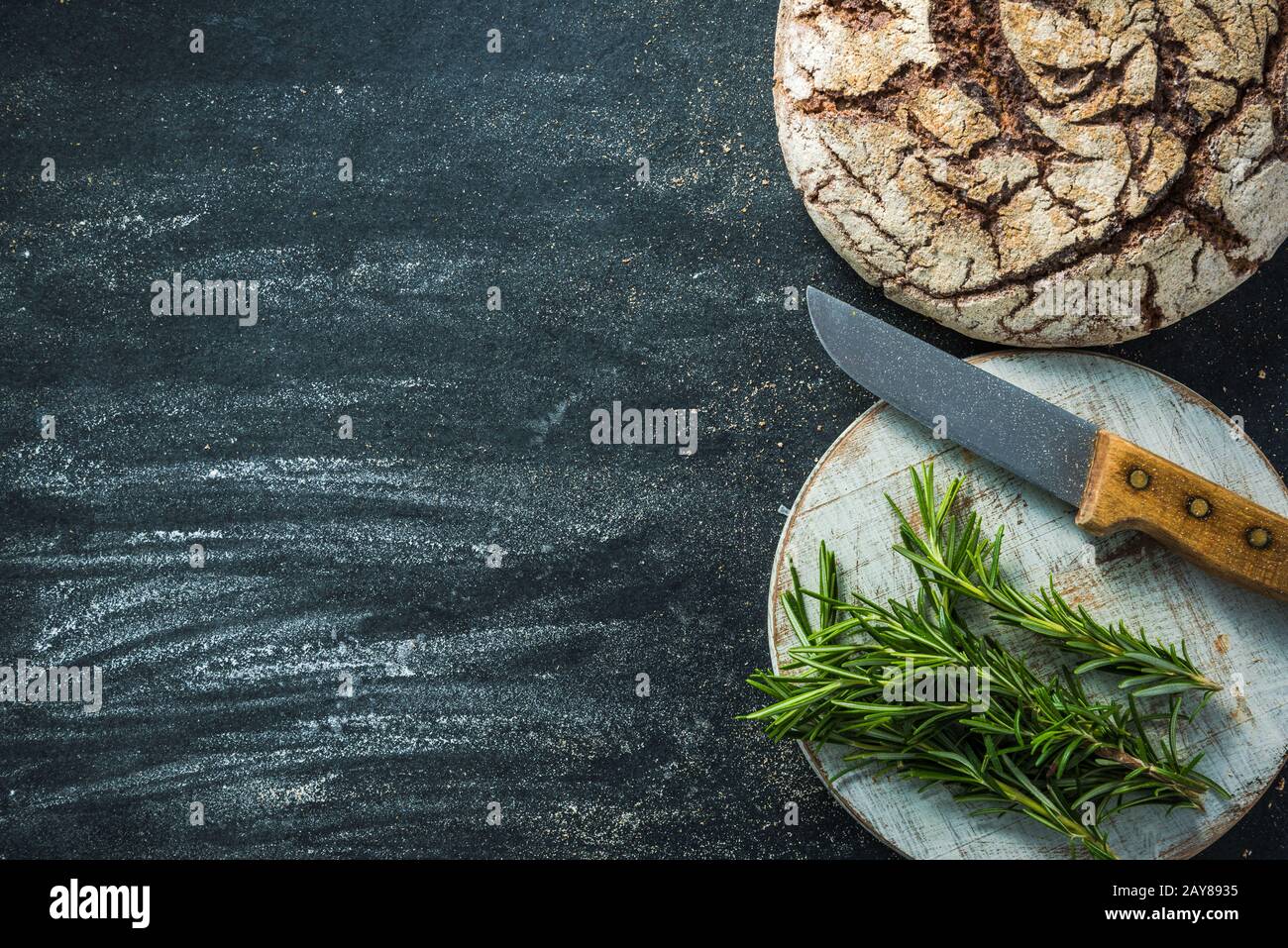 Home baked bread, food border background Stock Photo - Alamy