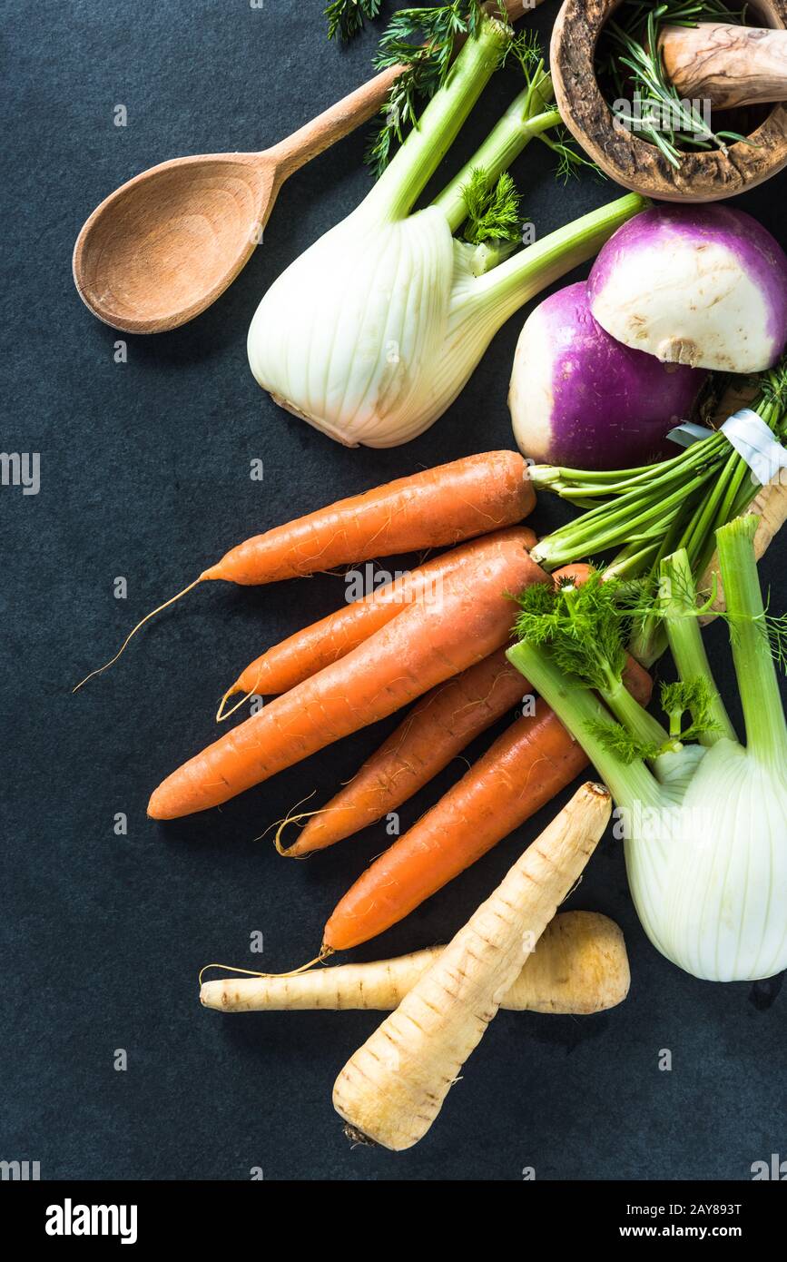 Root fresh vegetables, cooking concept Stock Photo - Alamy