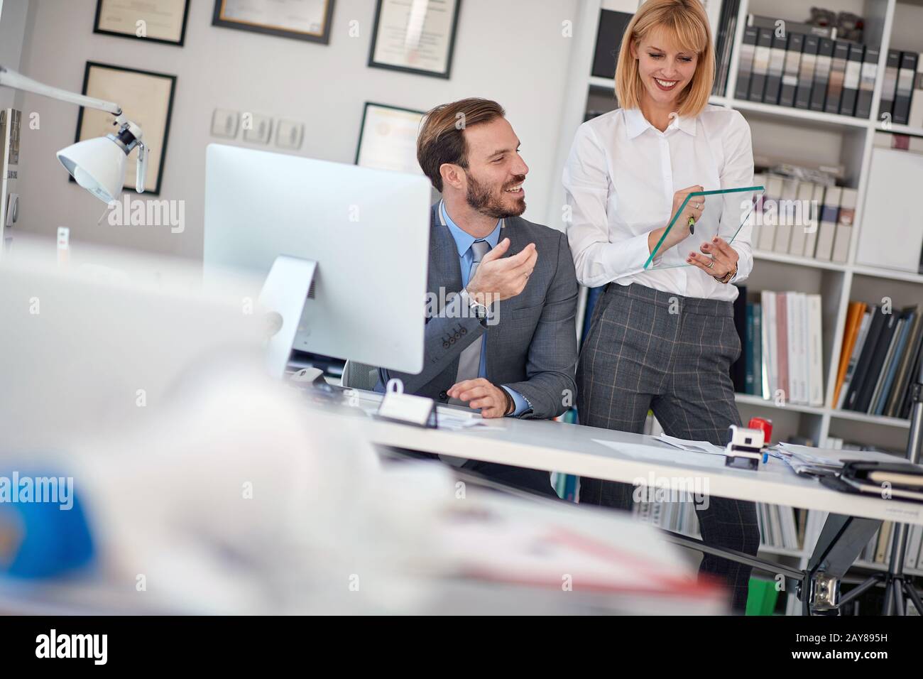 Business young people work on global network connections, innovative ...