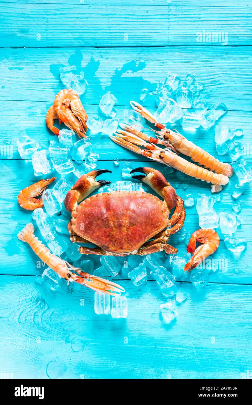 Sea food background from above Stock Photo - Alamy