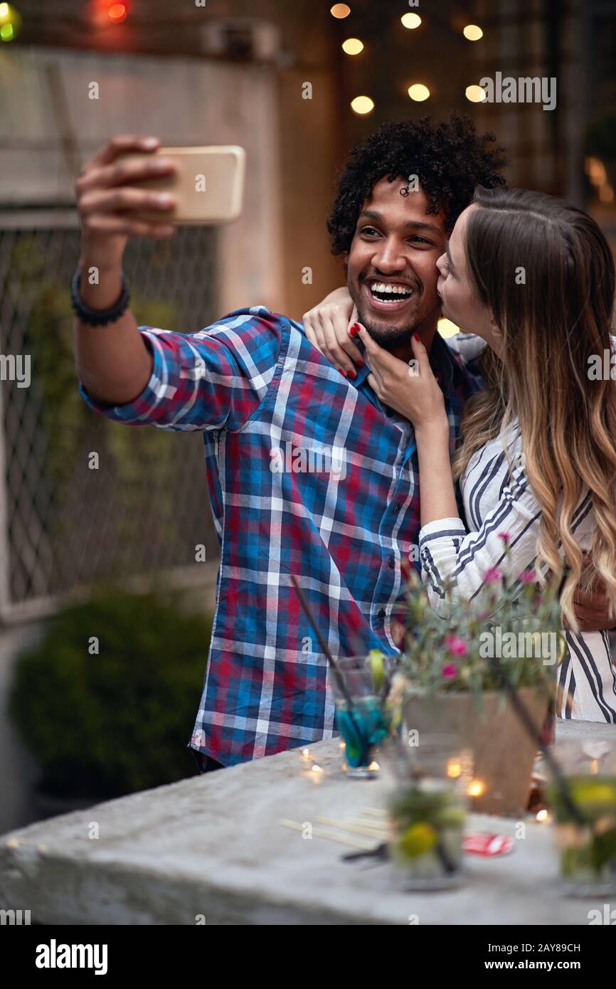 Multiethnic Friends Couple Concept Afro American And Male Caucasian