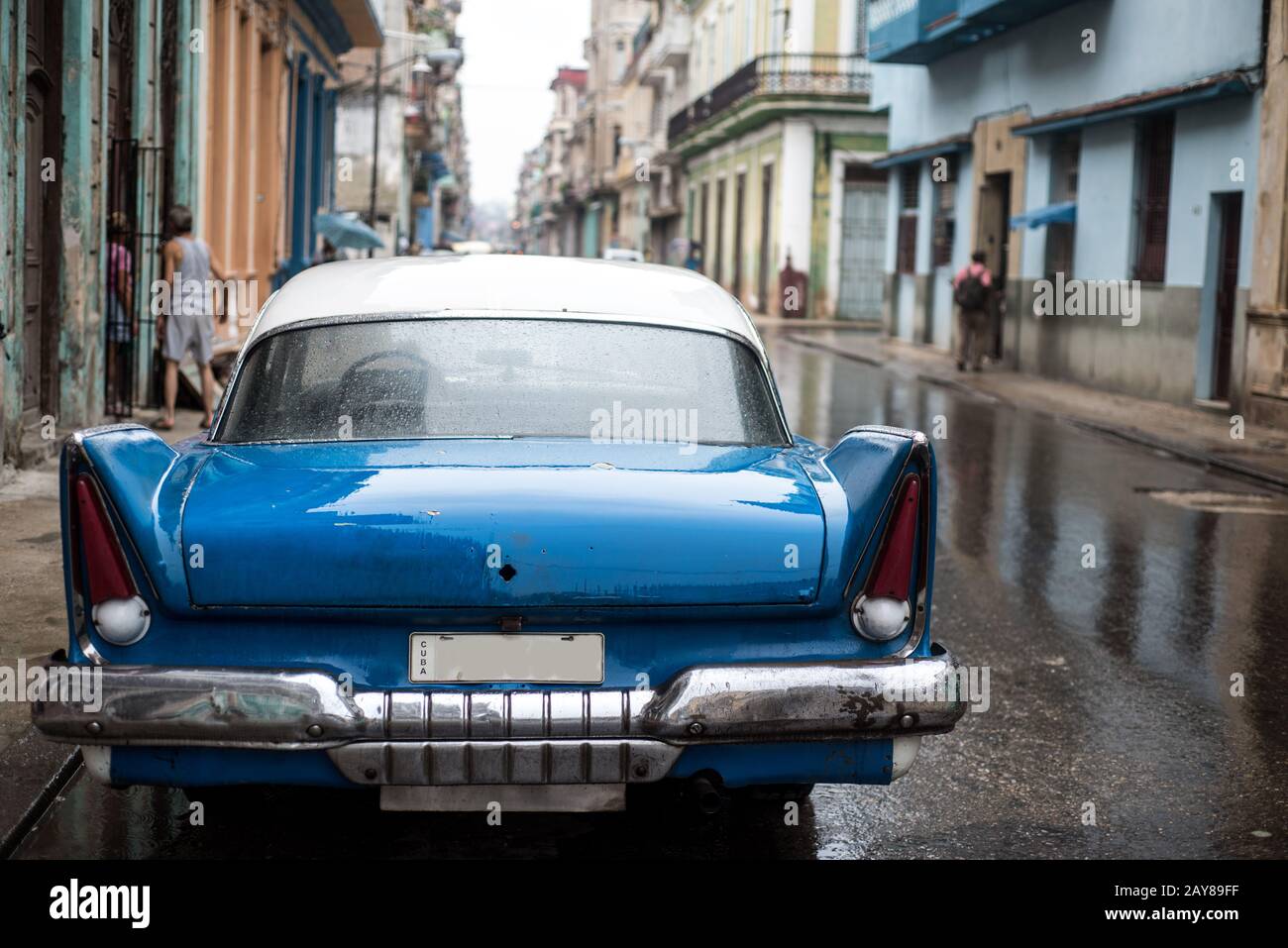 Street scene on rainy day in Havana,Cuba Stock Photo - Alamy