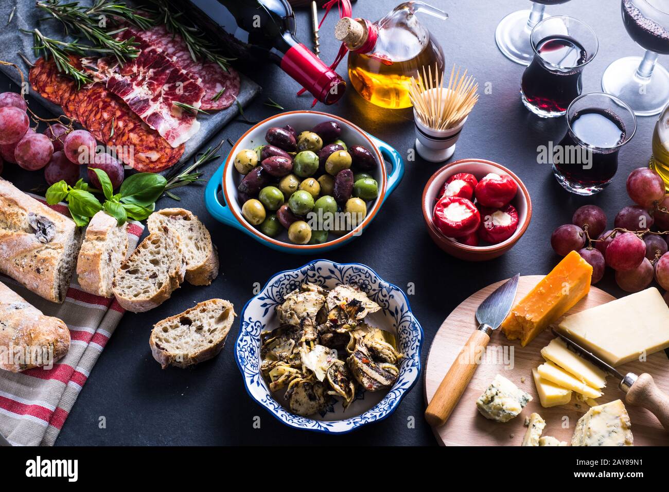 Traditional tapas selection Stock Photo - Alamy