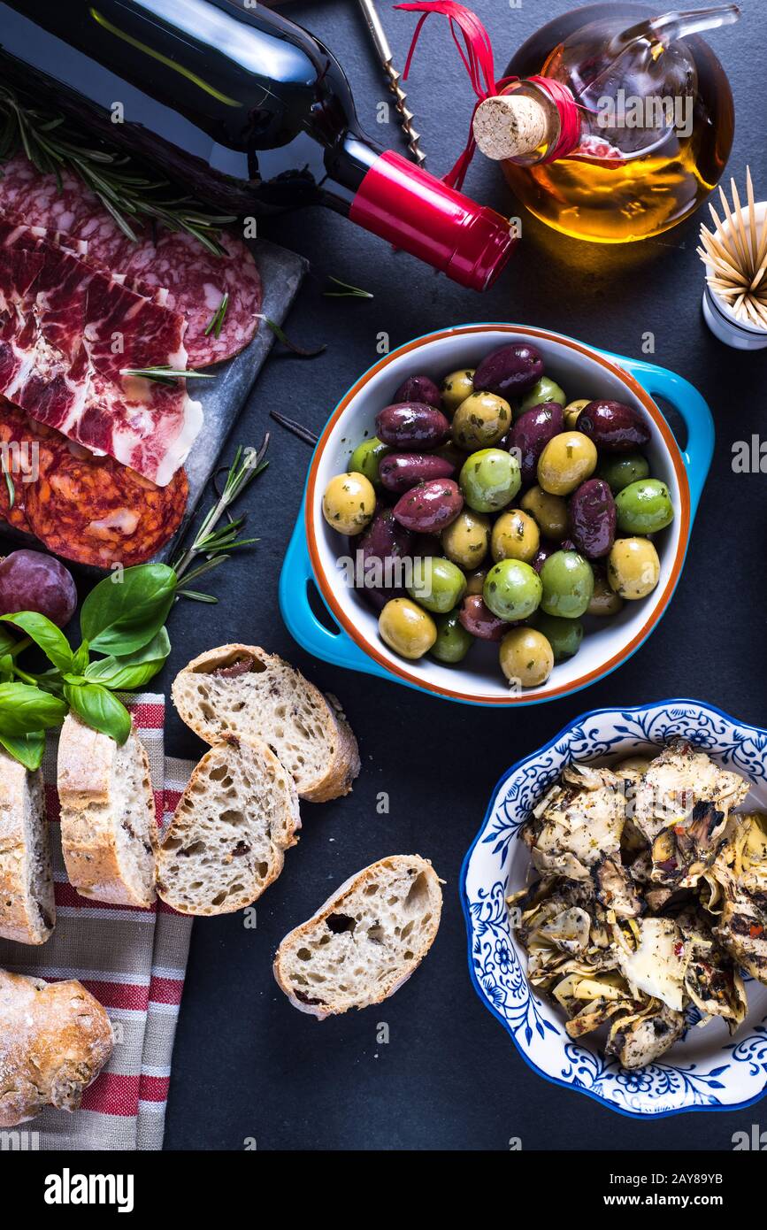 Spanish tapas selection Stock Photo - Alamy