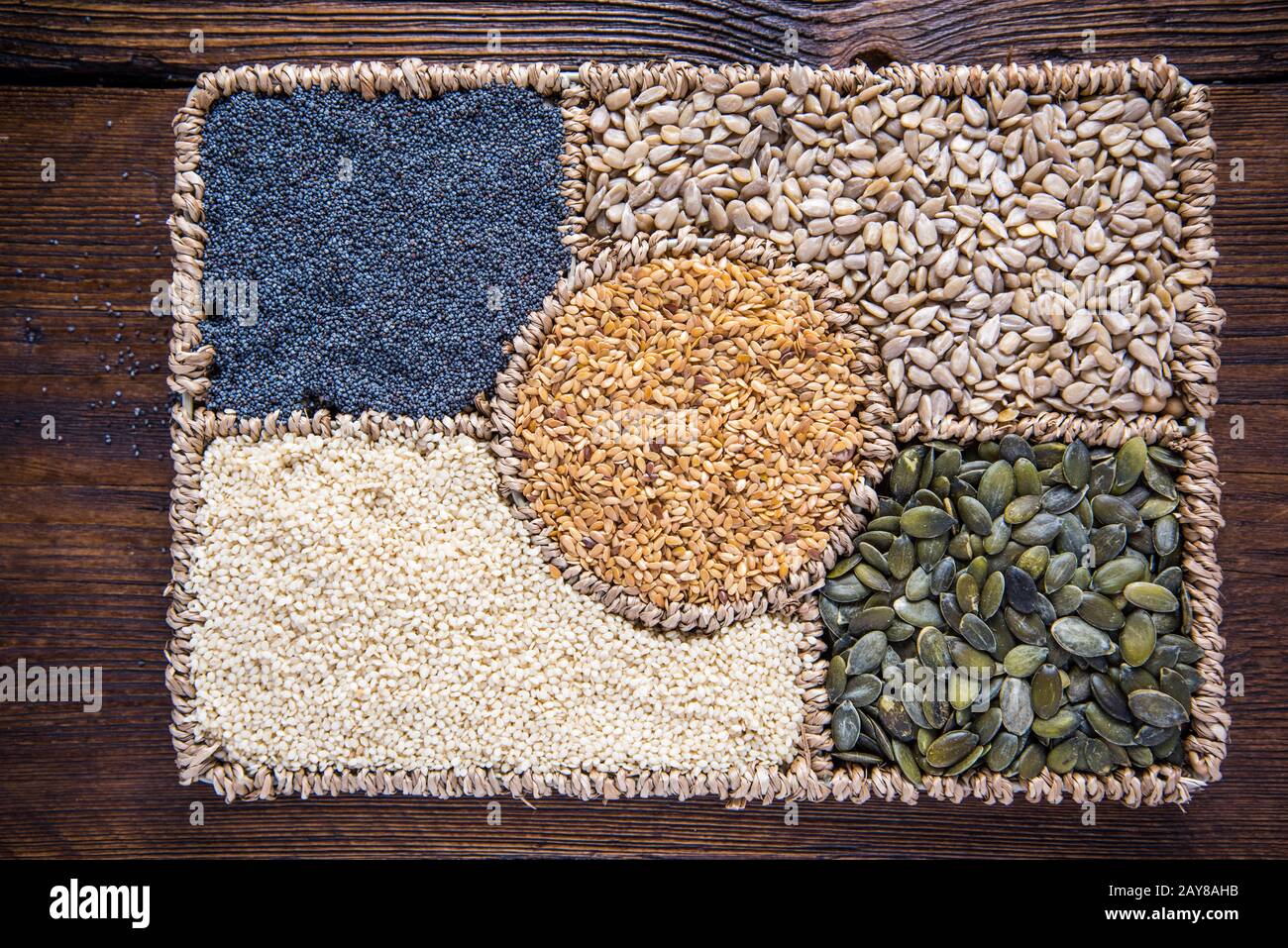 Healthy snack seeds selection Stock Photo - Alamy
