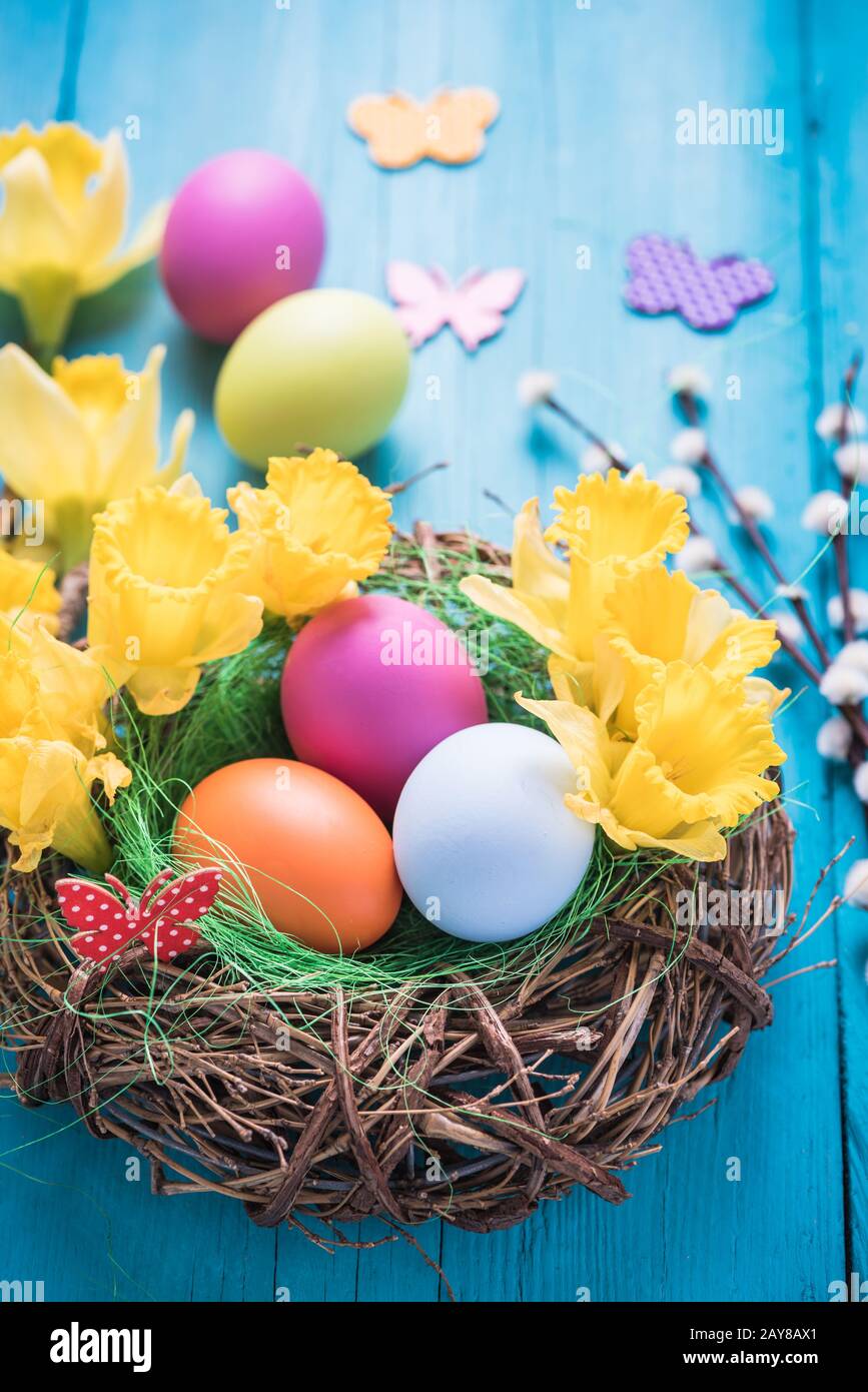 Bird nest easter eggs hi-res stock photography and images - Alamy