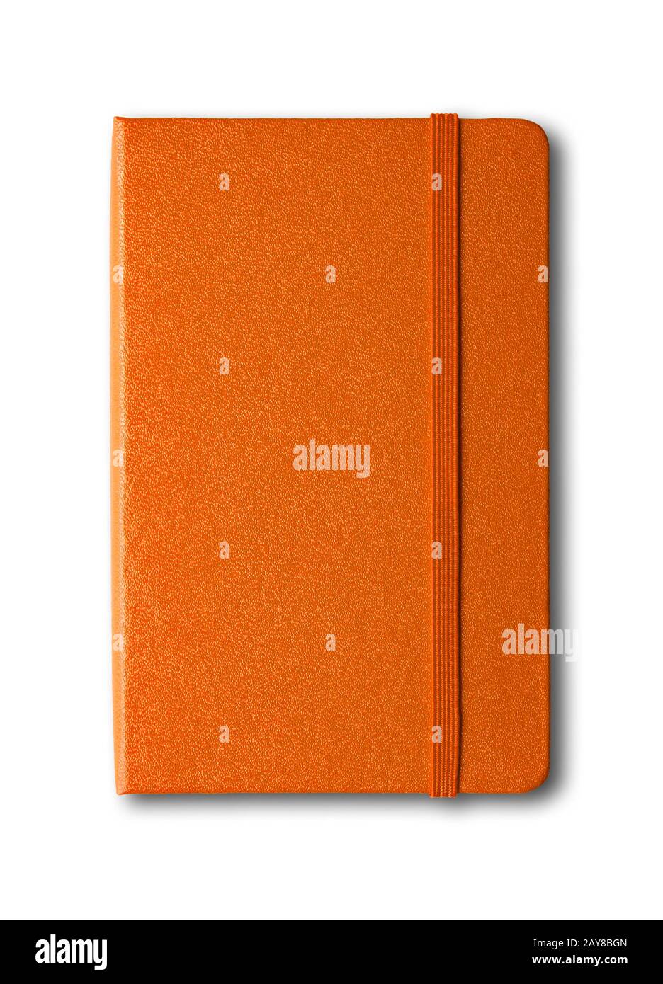 Orange closed notebook isolated on white Stock Photo - Alamy