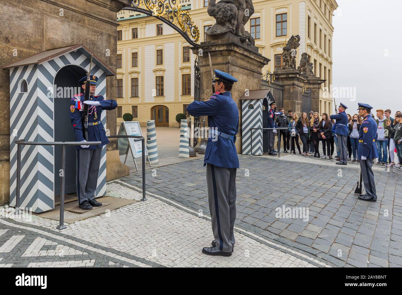 Prague Czech Republic - 19 October 2017: Changing of the guards in the ...