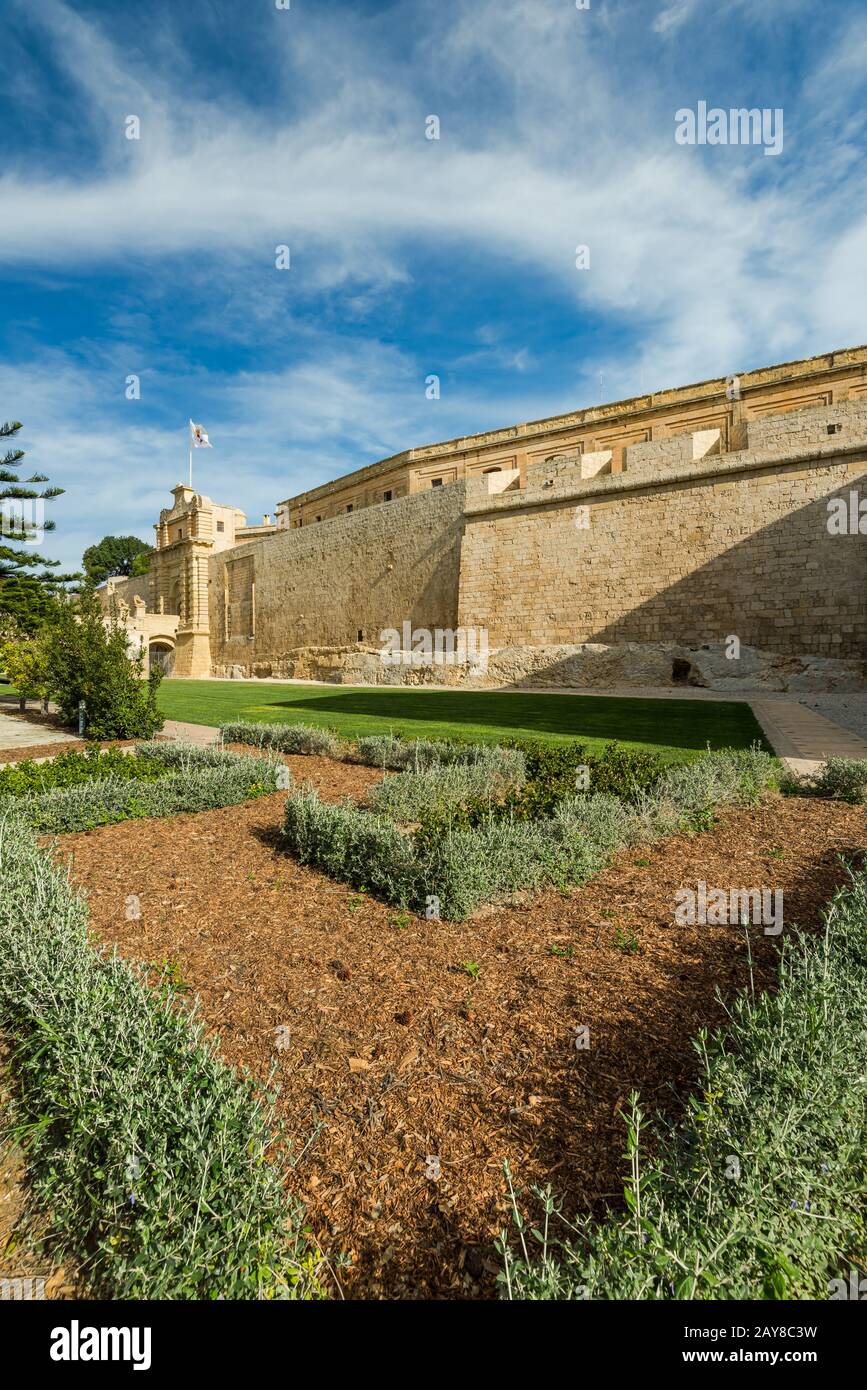 Gardens in Mdina,Malta Stock Photo - Alamy