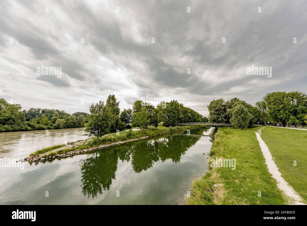 Confluence of two small rivers in the Bavarian Forest / Germany Stock ...