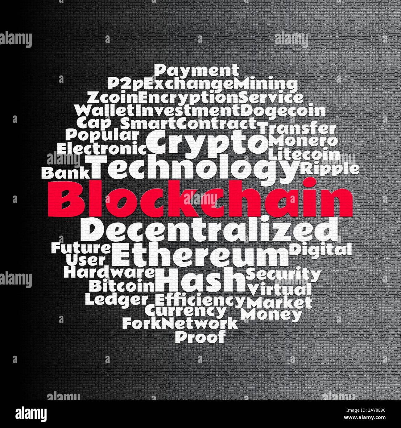 Blockchain wordcloud concept Stock Photo - Alamy