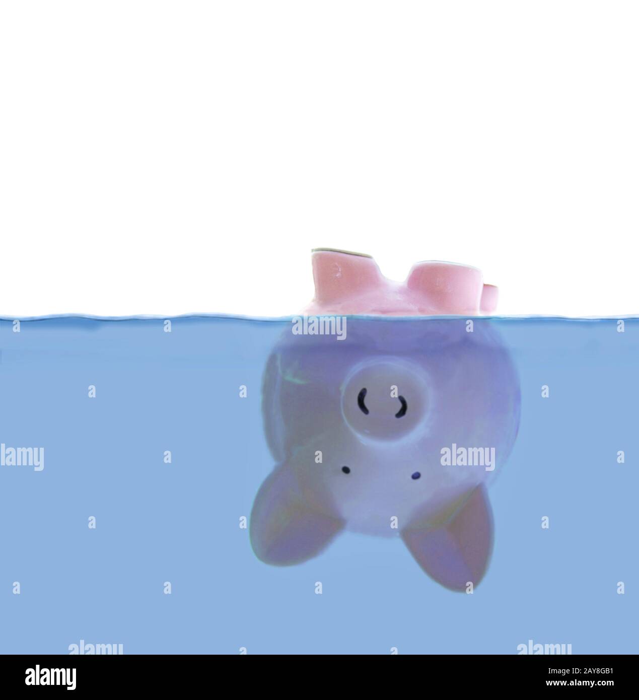 Upside down floating piggy bank Stock Photo - Alamy